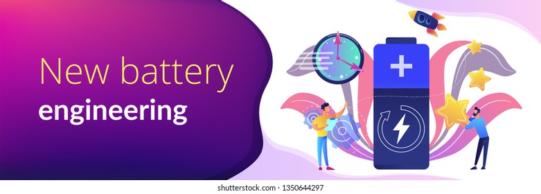 Engineers Battery Charging Stars Rocket Fast Stock Vector (Royalty Free ...