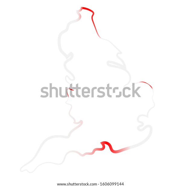 England Coloring Contour Map Vector Background Stock Vector (Royalty ...