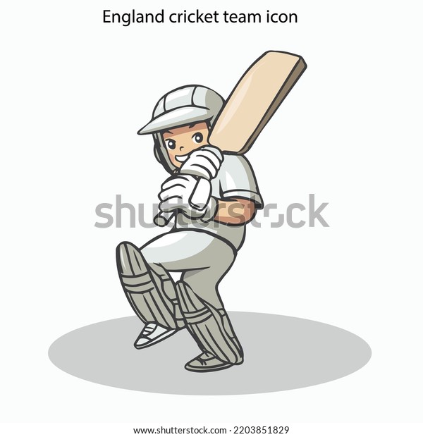 England Cricket Team Icon Dynamic Cartoon Stock Vector (Royalty Free ...