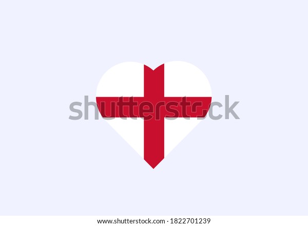 England Flag Heart Outline Stock Vector (Royalty Free) 1822701239