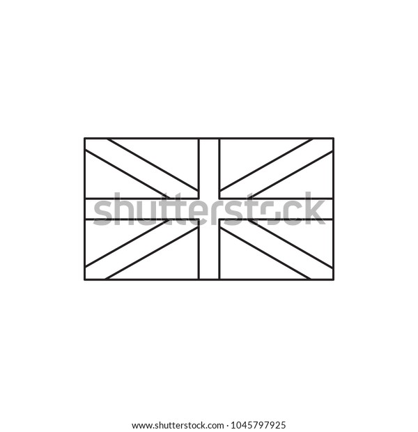 England Flag Icon Outline England Flag Stock Vector (Royalty Free ...