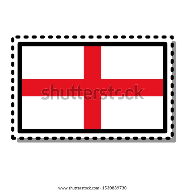 England Flag Sticker On White Background Stock Vector (Royalty Free ...