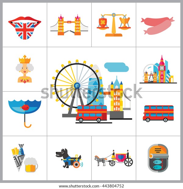 England Icons Set Stock Vector (Royalty Free) 443804752 | Shutterstock