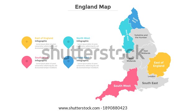 England Map Divided Into Federal States Stock Vector (Royalty Free ...