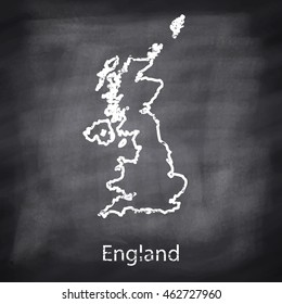 England Map Drawn Chalk On Blackboard Stock Vector (Royalty Free) 462727960