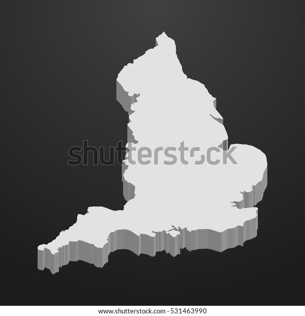 England Map Gray On Black Background Stock Vector (Royalty Free ...