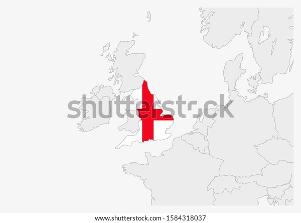 England Map Highlighted England Flag Colors Stock Vector (Royalty Free ...