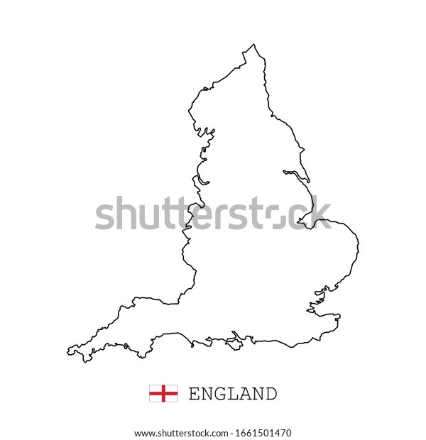 England Map Vector Simple Style Thin Stock Vector (Royalty Free ...