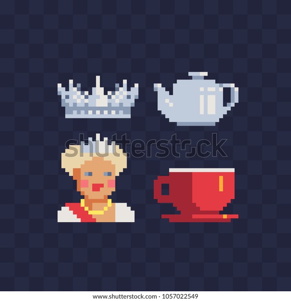 England Pixel Art Icons Set British: เวกเตอร์สต็อก (ปลอดค่าลิขสิทธิ์ ...