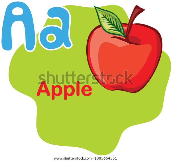 English Alphabet Aa Apple Vector Illustration: Vector có sẵn (miễn phí ...
