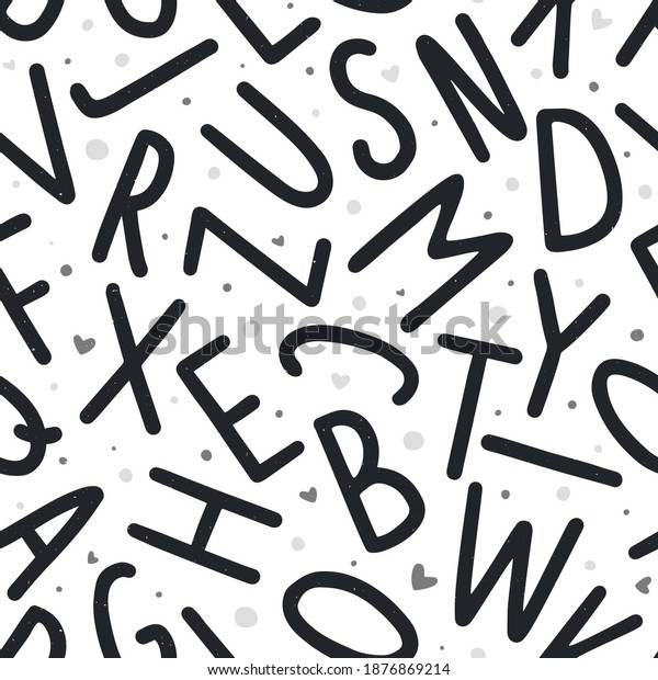 English Alphabet Abc Seamless Pattern Hand Stock Vector (Royalty Free ...