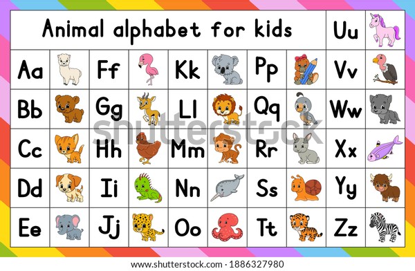 English Alphabet Cartoon Characters Vector Set Stock Vector (Royalty ...