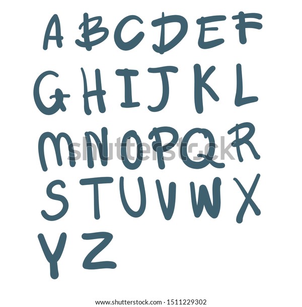 English Alphabet Line Drawing Vector Stock Vector (Royalty Free ...