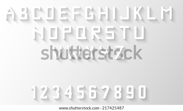 English Alphabet Numbers Long Five Oclock Stock Vector (Royalty Free ...