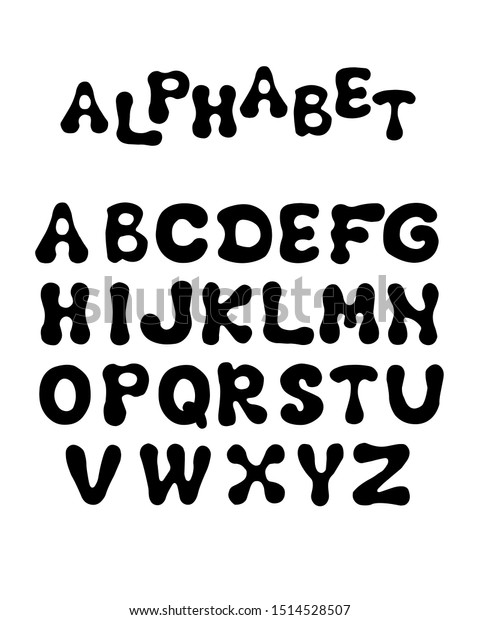 English Alphabet Round Letters Vector Illustration Stok Vektör ...