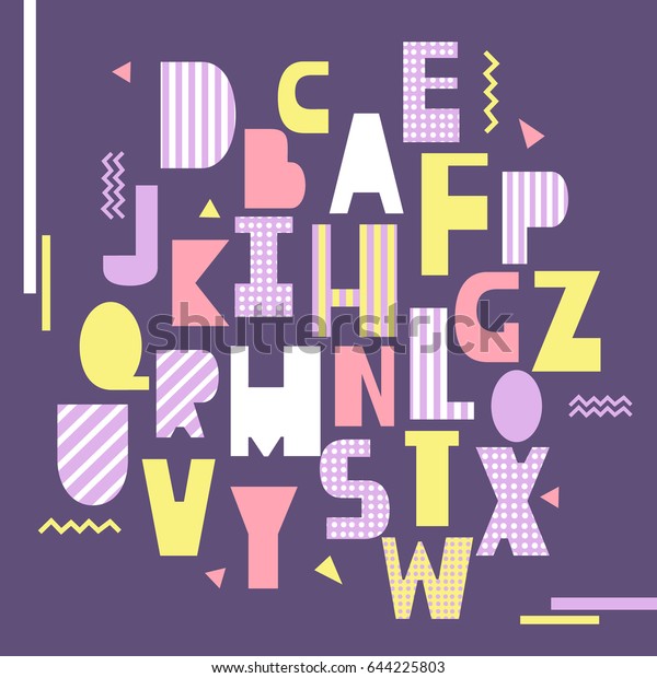 English Alphabet Vector Typography Design Background Stock Vector ...