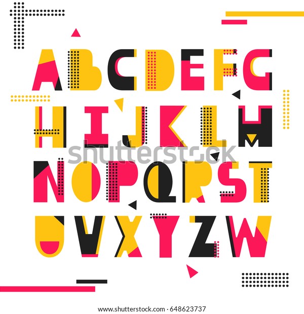 English Alphabet Vector Typography Design Background Stock Vector ...