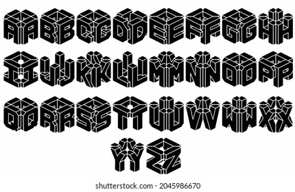 English Alphabsts Abc Black White Stock Vector (Royalty Free ...