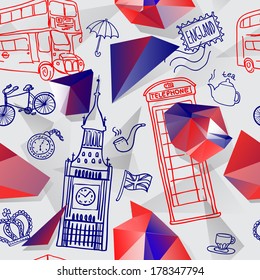 English Background London Seamless Pattern Stock Vector (Royalty Free ...