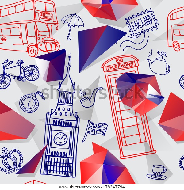 English Background London Seamless Pattern Stock Vector (Royalty Free ...