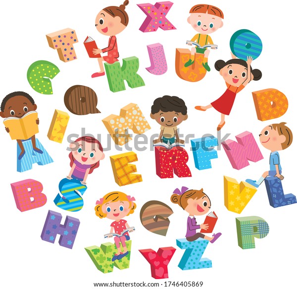 English Children Study School Lessons Stock Vector (Royalty Free ...