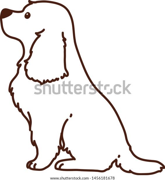 English Cocker Spaniel Sitting Outlines Stock Vector (Royalty Free ...