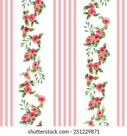 English Floral Pattern Stripes Vector Floral Stock Vector (Royalty Free ...