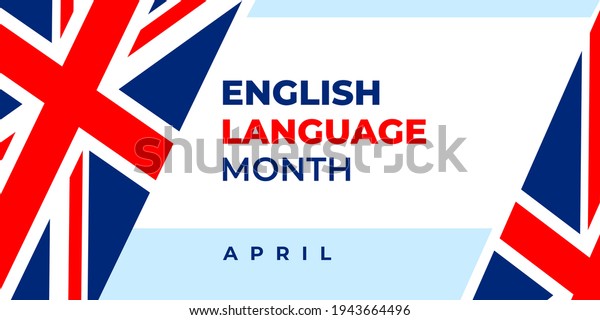 English Language Month Vector Greeting Banner Stock Vector (Royalty ...