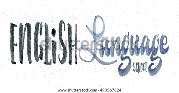 English Language School Badges Labels Elements Stock Vector (Royalty ...