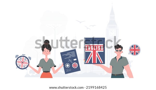 English Language Team Concept Teaching English Stock Vector (Royalty ...