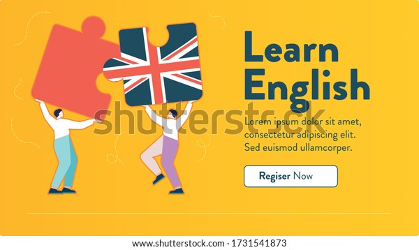 English Learning Concept Design Characters Stock Vector (Royalty Free ...