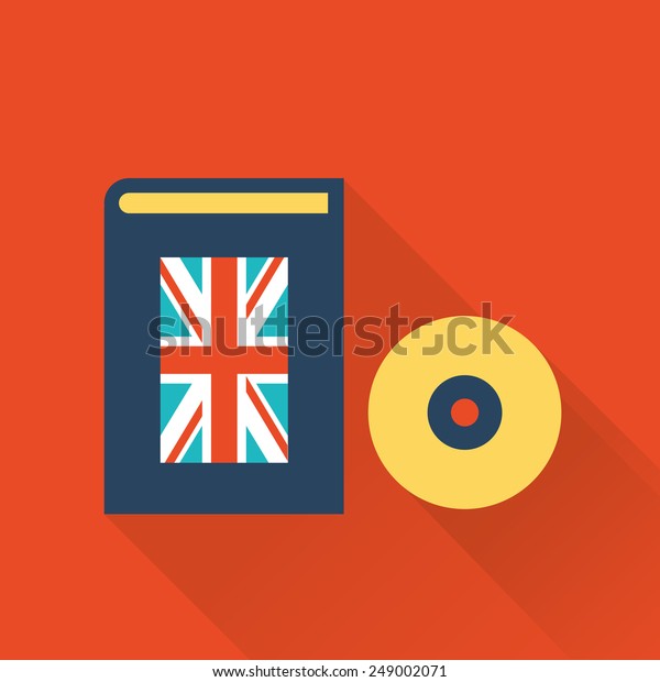 English Learning Language Book Disk Stock Vector (Royalty Free ...