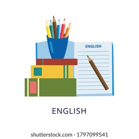 English Lessons School Classes Banner Logo Stock Vector (Royalty Free ...