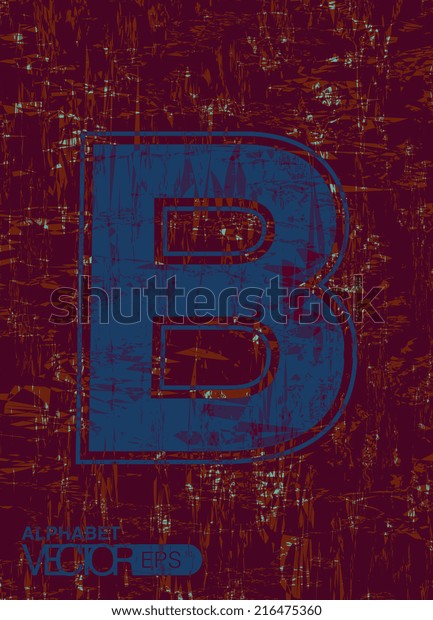English Letters Blue Background Roughness Stock Vector (Royalty Free ...