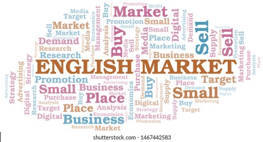 English Market Word Cloud Vector Made Stock Vector (Royalty Free ...
