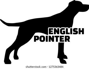 English Pointer Silhouette Real Word Stock Vector (Royalty Free ...