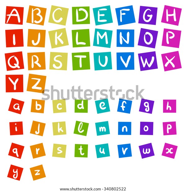 English Rainbow Vector Handwritten Alphabet Shapes 库存矢量图（免版税）340802522