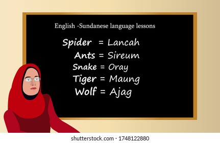 English Sundanese Language Lessons Vector Based Stock Vector (Royalty ...