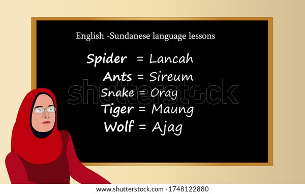 English Sundanese Language Lessons Vector Based Stock Vector (Royalty ...