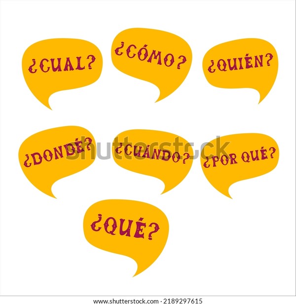 English Translation What Where When How Stock Vector (Royalty Free ...