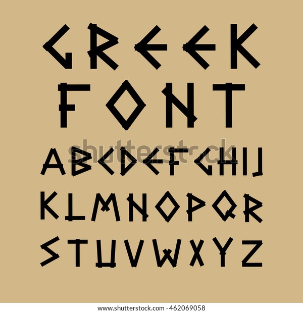 Englisches Vektoralphabet im antiken Stil.