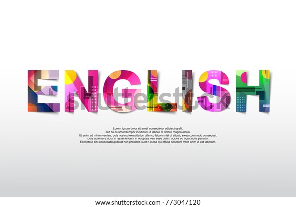 English Word Creative Design Concept Modern : image vectorielle de ...