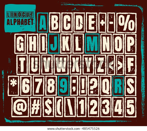 Engraved Alphabet Set Illustration Vector Illustration Stock Vector ...