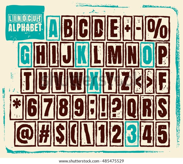 Engraved Alphabet Set Illustration Vector Illustration Stock Vector ...