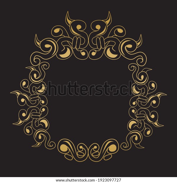 Engraved Gold Frame Artwork Illustration Stock Vector (Royalty Free ...