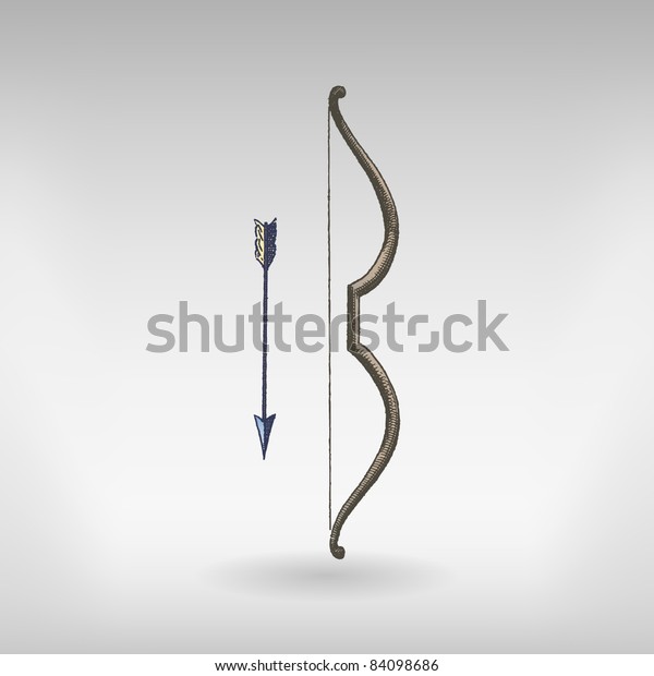Engraving Ancient Bow Arrow Complete Encyclopedia Stock Vector (Royalty ...