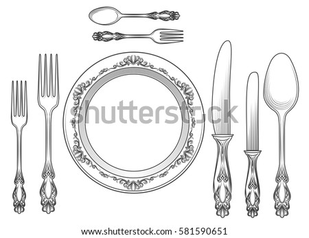 Dinner Plate Drawing | Free download on ClipArtMag