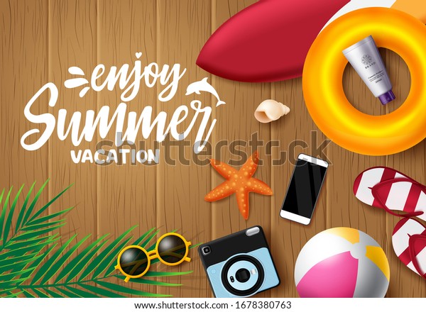 Enjoy Summer Vector Banner Design Enjoy Stock Vector (Royalty Free ...