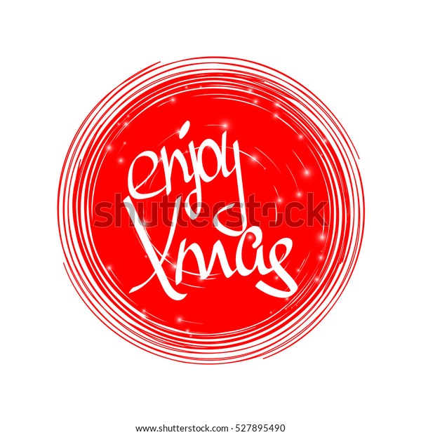 Enjoy Xmas Banner Design Template Calligraphy Stock Vector (Royalty ...