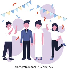 Enjoy Your Event Wedding Flat Illustration Stock Vector (Royalty Free ...